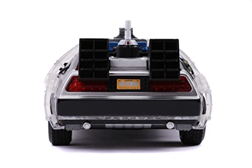 Jada 1:24 Diecast Back to The Future 2 Time Machine with Lights,Silver