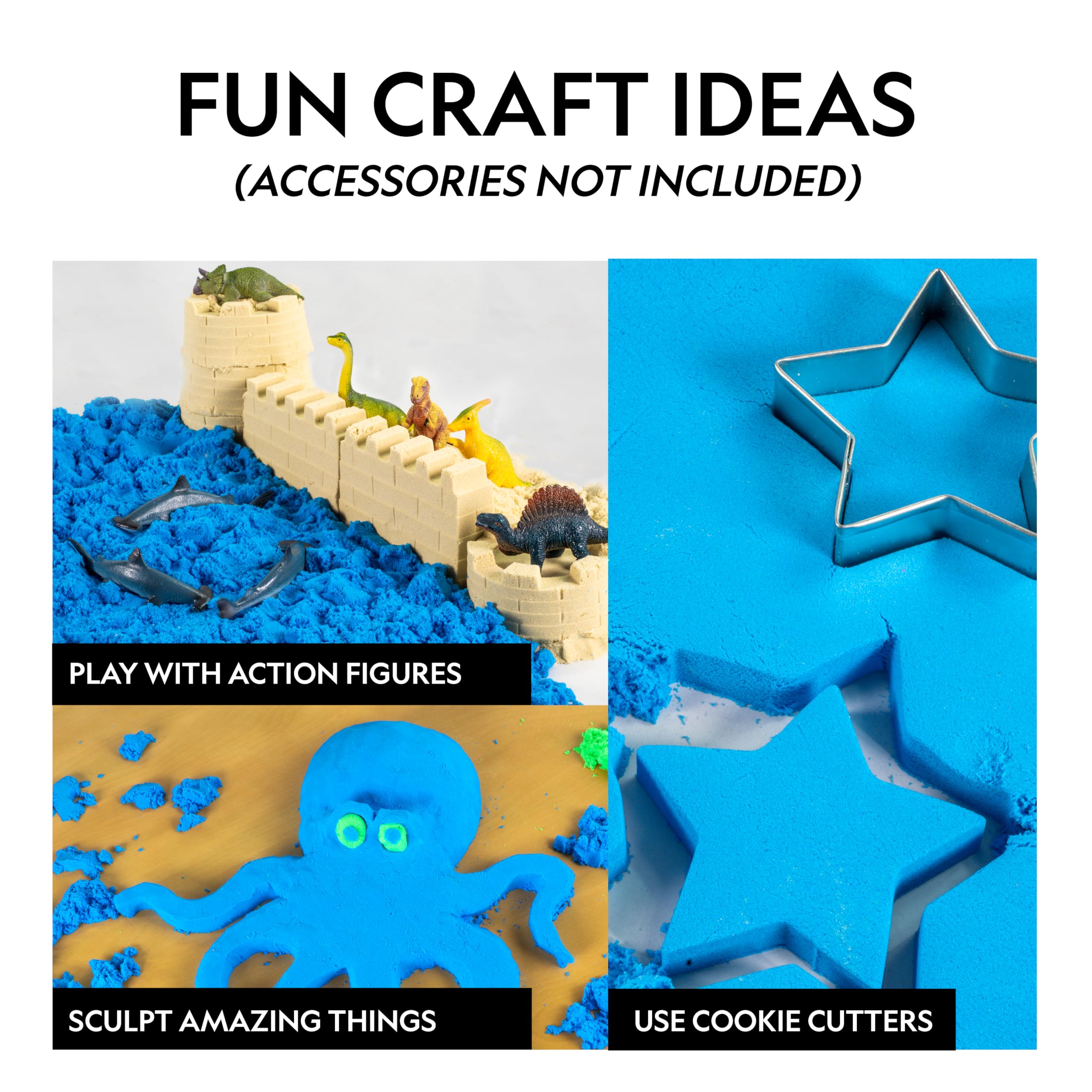 National Geographic Blue Marble Moon Sand - 12 Lbs. of Play Sand with Castle Molds (Natural) - A Fun No Mess Sensory Activity, Kids Fake Sand Play Set, Sensory Bin Filler