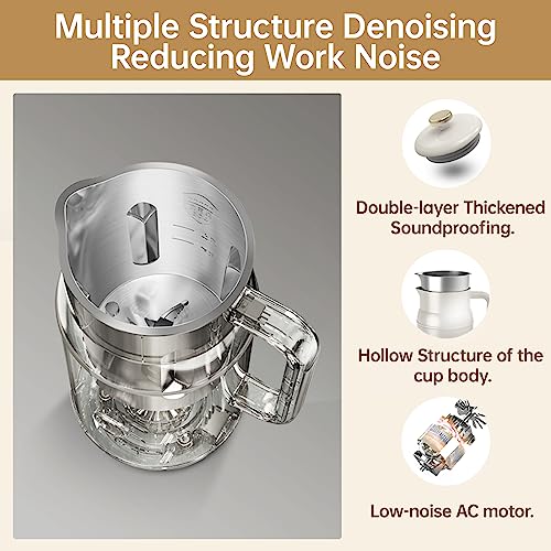 soseki Nut Milk Maker Machine,1.05QT Automatic Almond Milk Maker Machine 6 Pre-set Plant Milk Recipes, One-touch Cleaning And Drying Soy Milk Maker Machine, Nut/Soy/Coconut/Oat Milk Maker Machine (White)