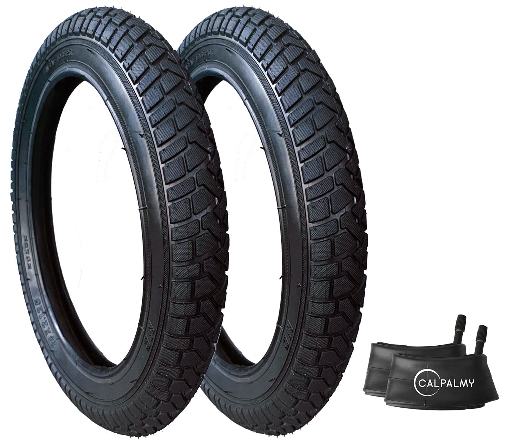 CALPALMY (2 Sets) 20ā Kids Bike Replacement Tires and Inner Tubes - Fits Most Kids Bikes Like RoyalBaby, Joystar, and Dynacraft - Made from BPA/Latex Free Premium-Quality Butyl Rubber