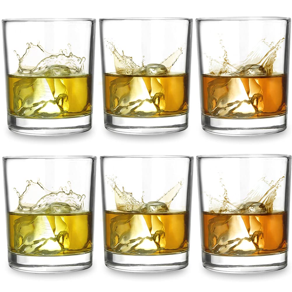 E ELIDOMC Italian Crafted 6Pcs Old Fashioned Whiskey Glasses, 11Oz Whiskey Glasses For Drinking Bourbon Scotch Cocktail Irish Whisky, Premiun Old Fashioned Glasses Set of 6