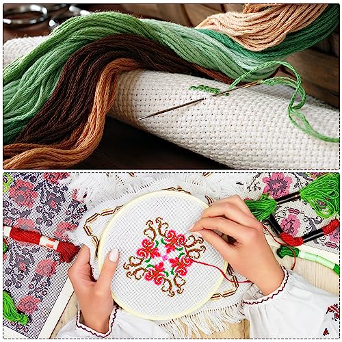 HARFINGTON 14 Count Cross Stitch Cloth 12 by 20 Inch Cross Stitch Fabric 5PCS Classic Reserve Embroidery Cloth for Craft Embroidery, Handmade Needlework, DIY Handicrafts, Pure White