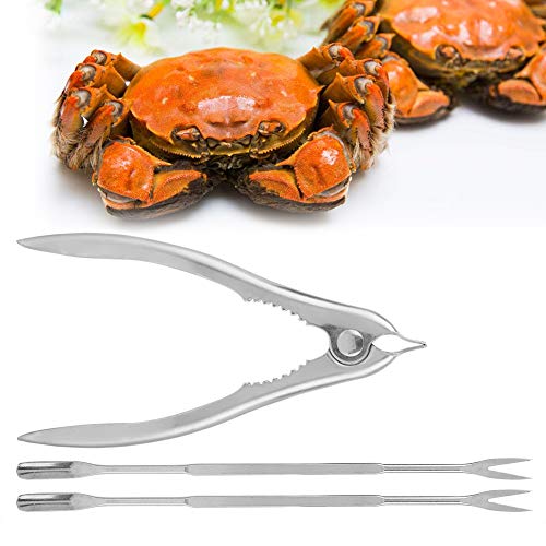 QANYEGN Seafood Cracker, Stainless Steel Lobster Crab Cracker, Nut Cracker, Shell Claw Forks Nuts Opener, Kitchen Gadgets
