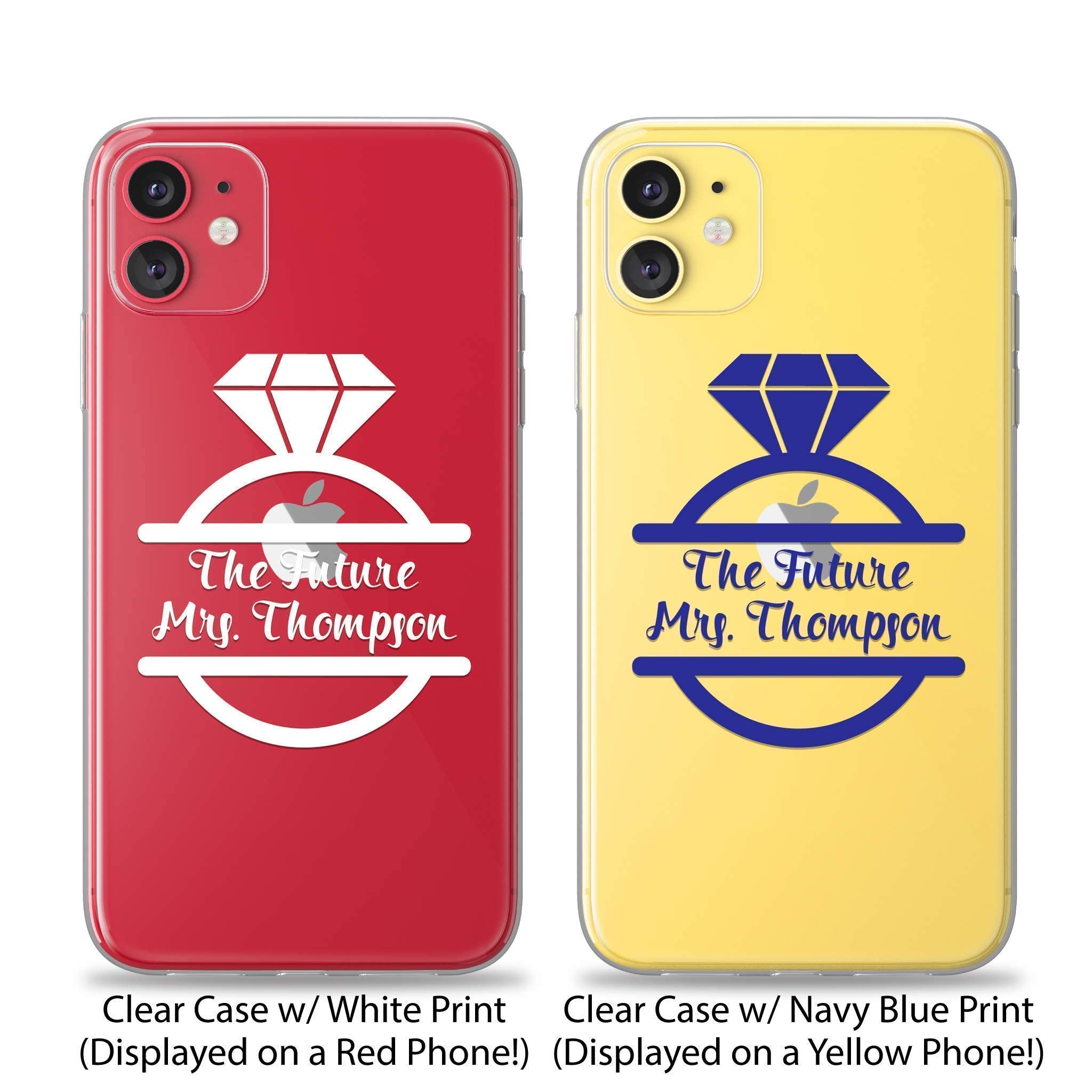 Case Charming Future Mrs Bride Engagement Phone Case for iPhone 15 Pro Max 14 13 mini 12 11 Xr Xs X 10s 10r 10 8 Plus 7 Se Customized Bride to be Personalized Clear Cover