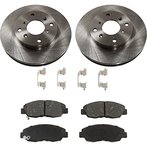 QBWQNTX Disc Brake Rotor and Pad Kit Fits Front 2.3L Engine (Cast Iron)