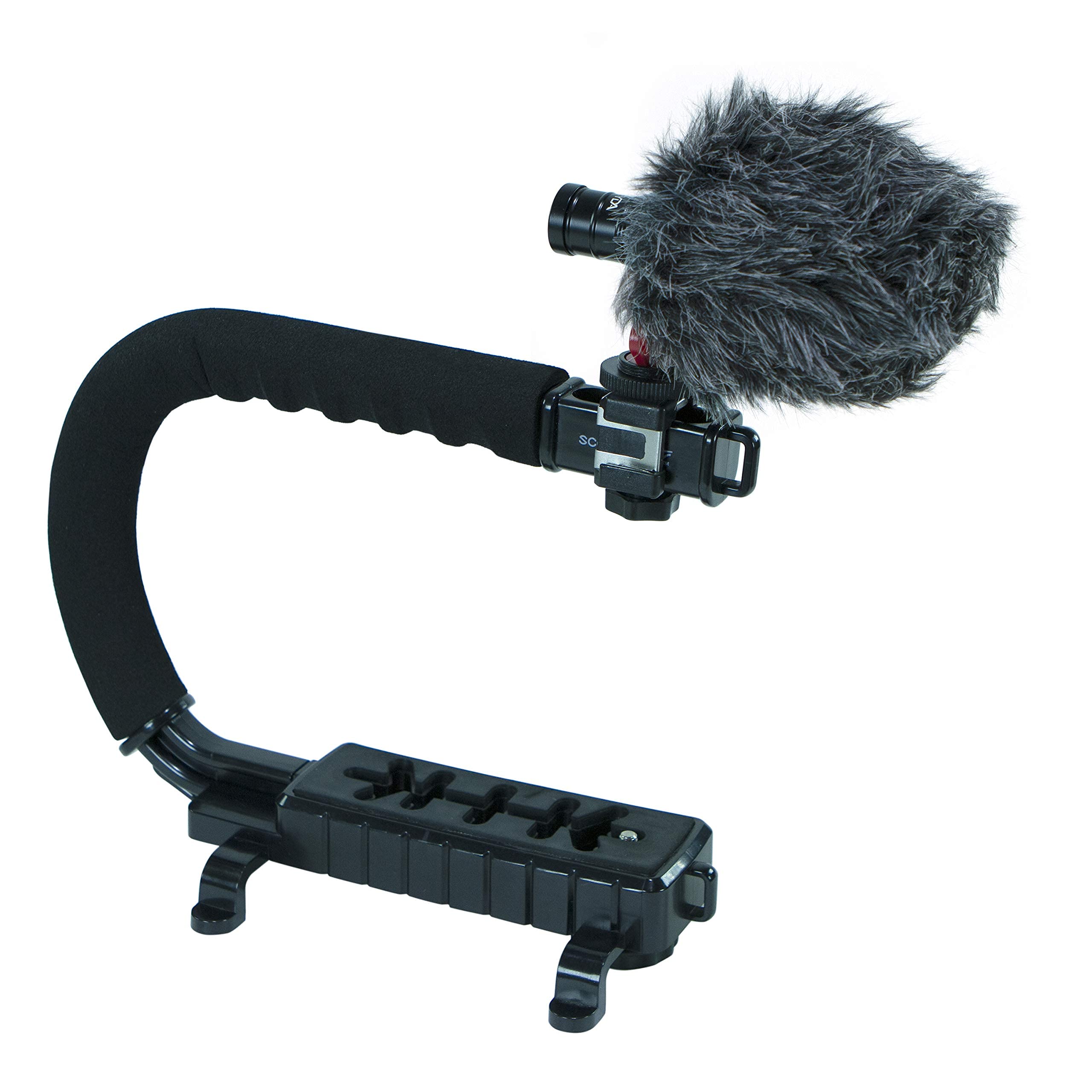 Cam Caddie Scorpion Jr Triple Shoe Camera Stabilizer with VEYDA Universal Video Shotgun Microphone Bundle - Black
