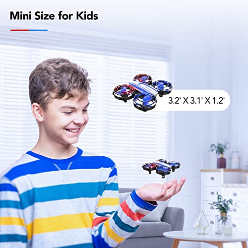Potensic 2 Pack Mini Drones, RC Quadcopter for Kids Beginners with IR Battle Mode, 3D Flip, Circle Fly, Self-Rotate, 3 Speeds, Headless Mode, Altitude Hold, Flying Toy Gift for Boys Girls (Red, Blue)