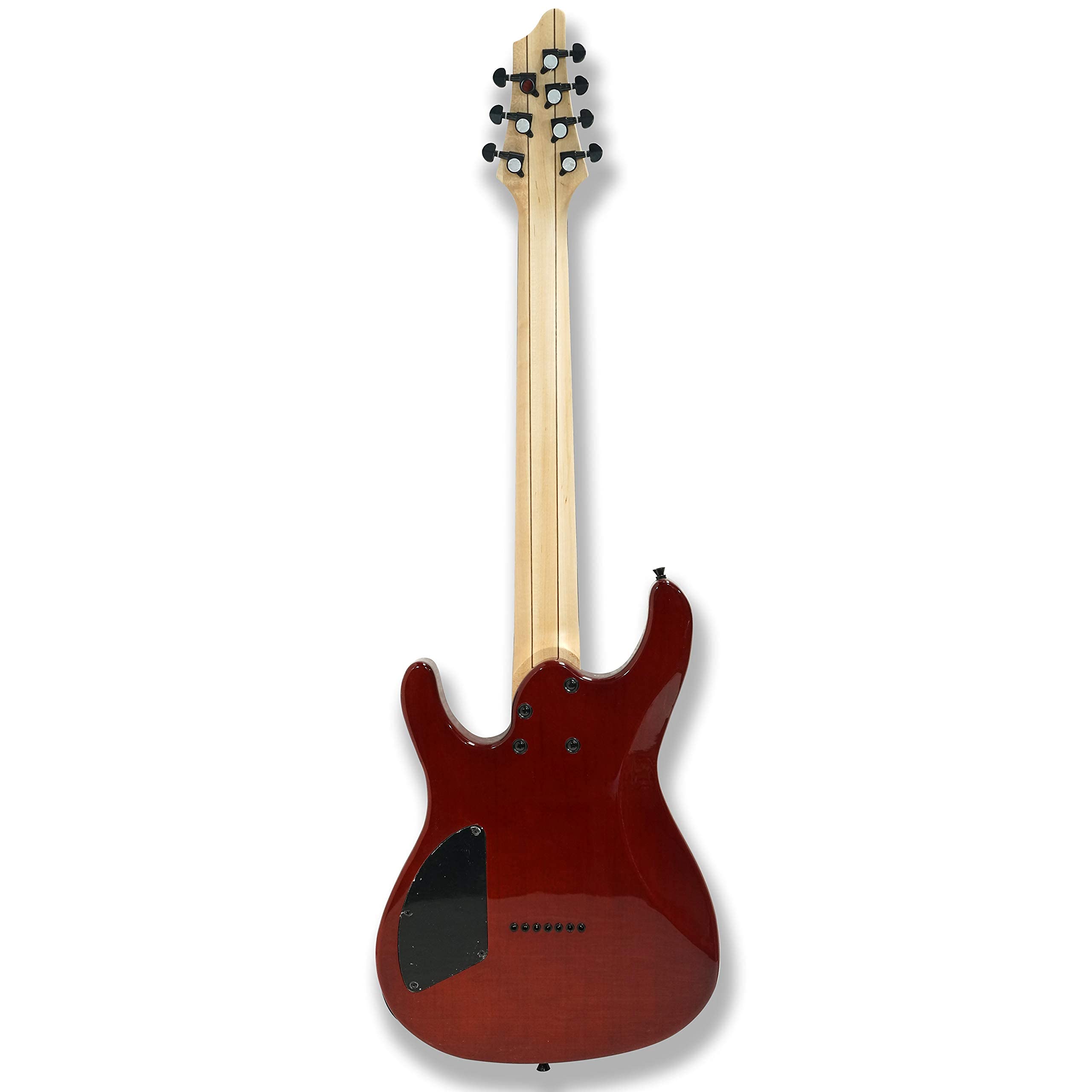 TARIO 7 String Electric Guitar Bolt_On Maple Neck Poplar Wood Body (Burl poplar top body)