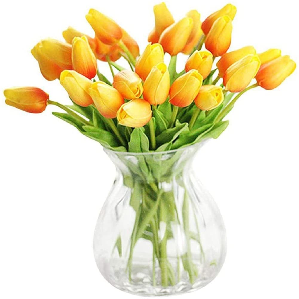 CTUER 30PCS Real-Touch Tulips Artificial Fake PU Tulips Flowers for Home Wedding Party Decor…