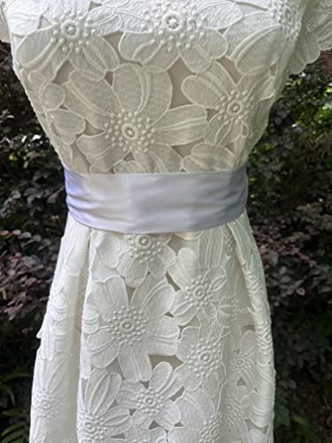 LORDRIE Wedding Satin Sash Bridal Belts For Special Occasion Dresses (White)