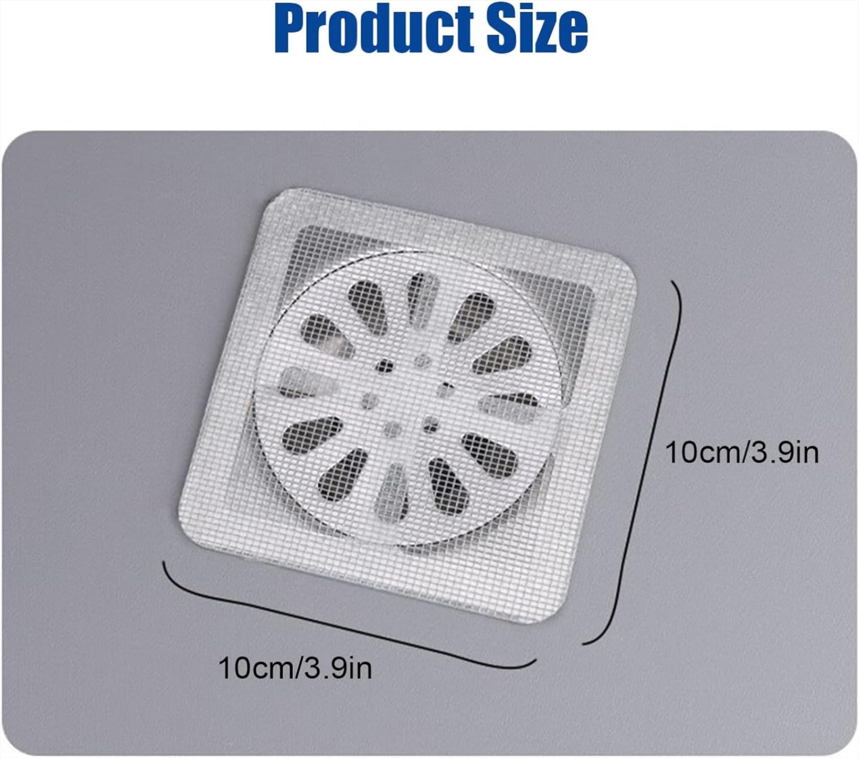 Generic 100Pcs Floor Drain Sticker,Drain Hair Catcher Floor Drain Mesh Sticker, Shower Hair Drain Catcher Stickers for Bathroom Laundry Bathtub Kitchen, Silver