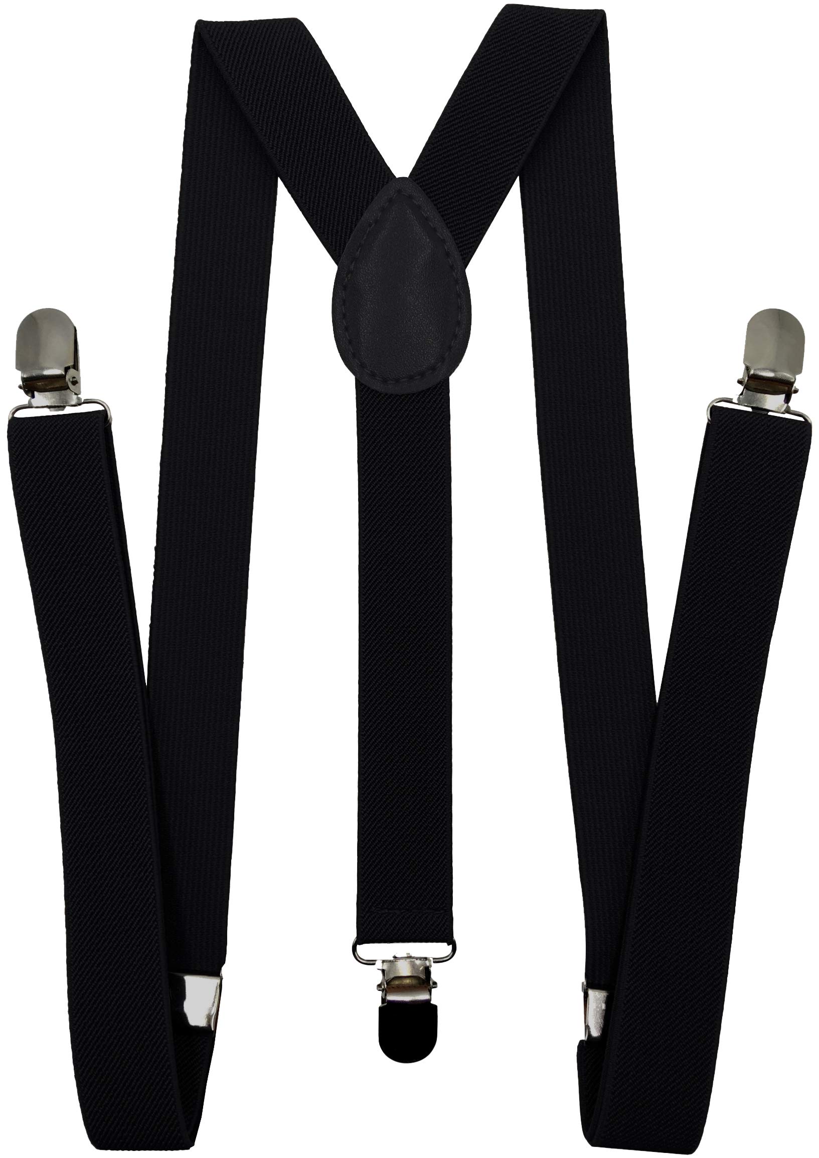 Consumable Depot Solid Color Suspenders Y-Back | Adjustable and Elastic | (Black)
