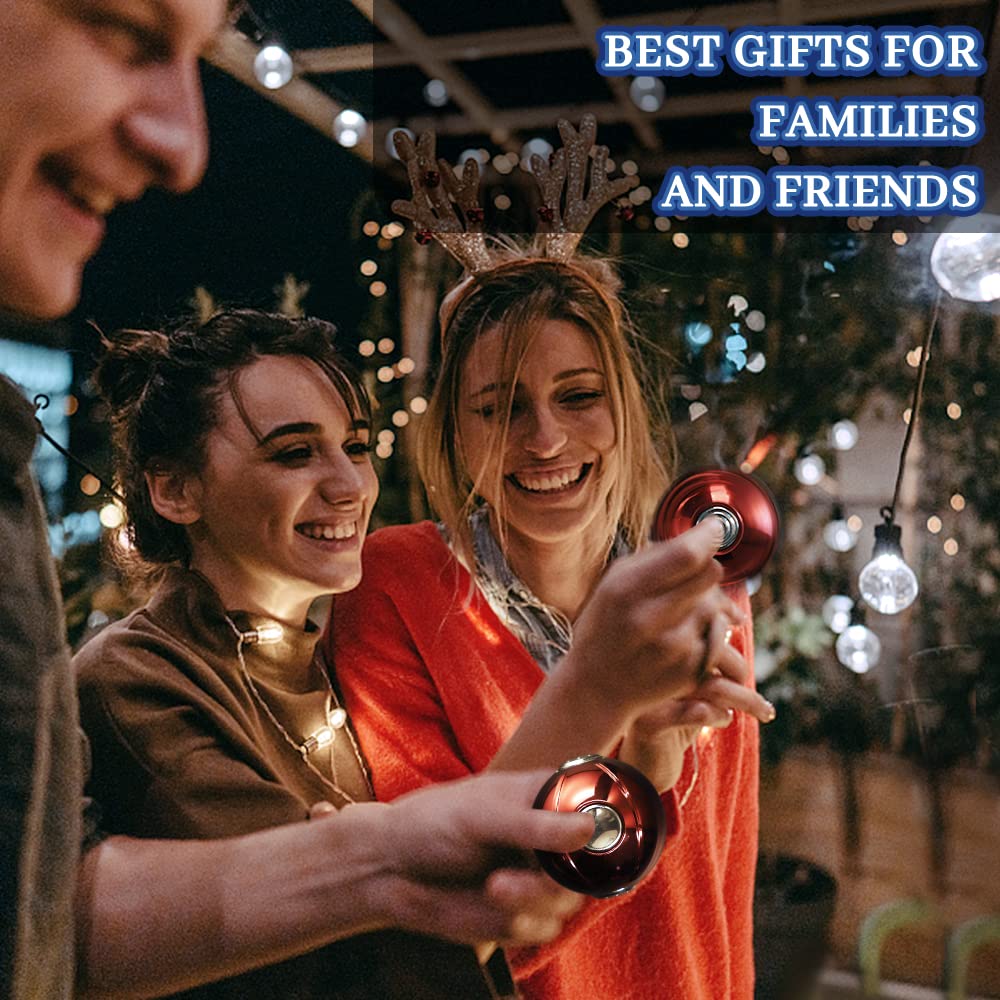 Cool Spere Fidget Spinners for Kids Adults, Magic Sphere Hand Finger Spinner Glow in The Dark, Metal Handheld Gadget Desk Toy Luminous Fingertip Gyro Goody Bag Fillers Idea Gift Prize Collection