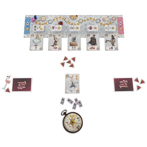 Tea For 2 Board Game - Alice's Wonderland Deck-Building Game, Strategic and Evolving Gameplay, Fun Family Game for Kids & Adults, Ages 10+, 2 Players, 30 Minute Playtime, Made by Space Cowboys