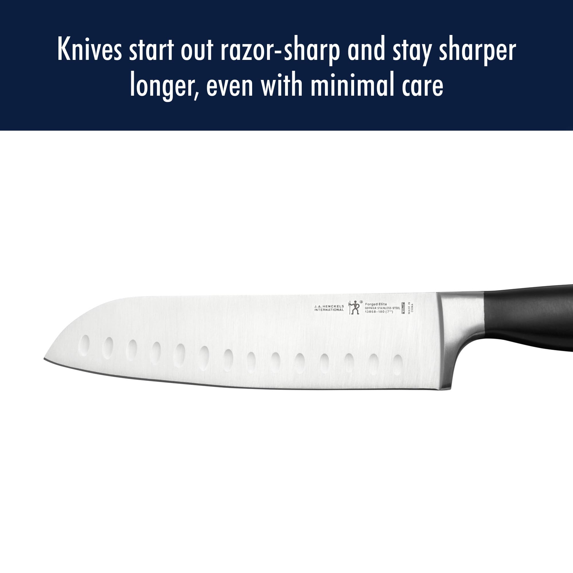 HENCKELS Forged Elite Razor-Sharp 2-Piece Santoku Knife Set, German Engineered Informed by 100+ Years of Mastery