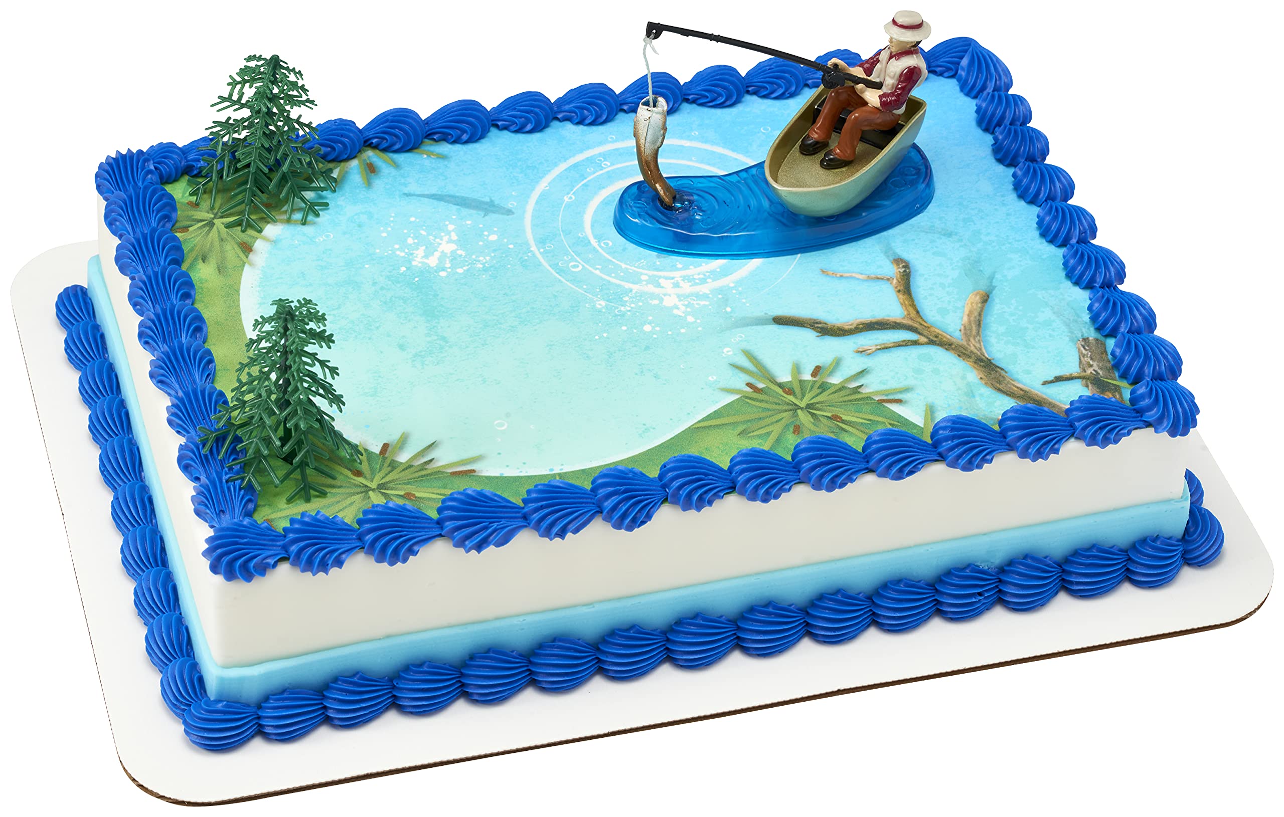 DecoPac Fisherman with Action Fish DecoSet Cake Decoration, 3 Piece Set, (16334)