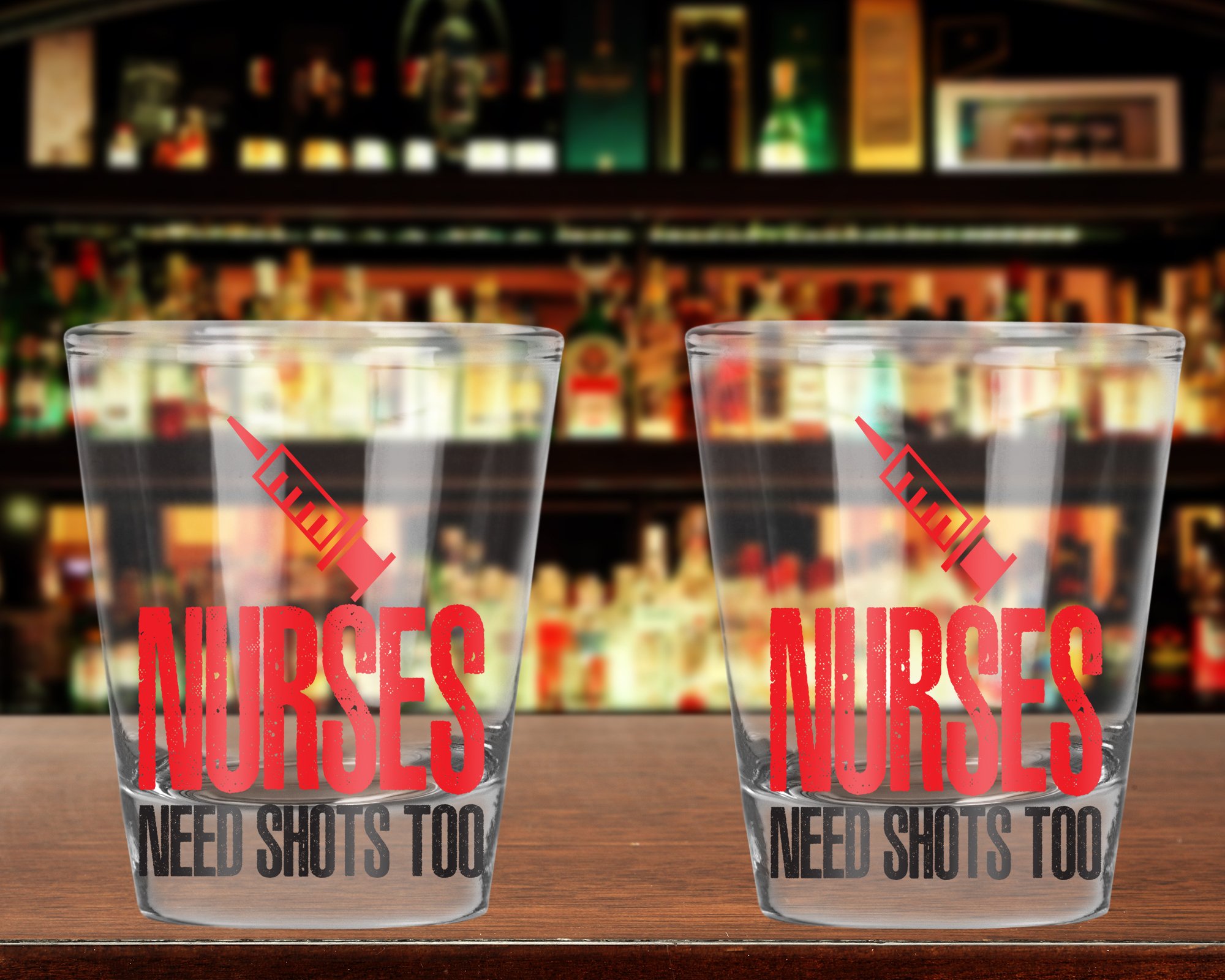 Crazy Bros Tees Nurses Need Shots Too - Funny Birthday Idea for Nurses - 1.75 OZ Shot Glass (2)