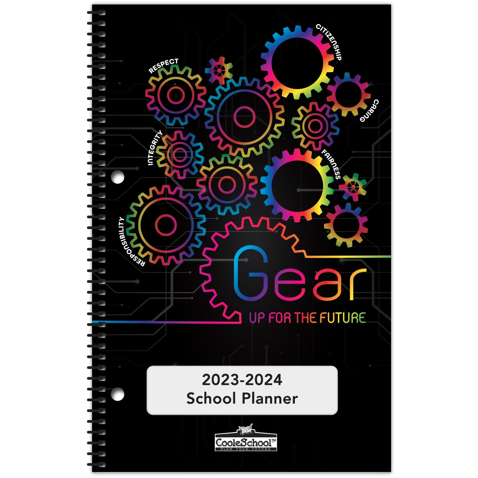Coole School 2023-2024 Middle/High School Student Planner - 5.5" x 8.5" - Gear Up for The Future - Durable Poly Plastic Cover