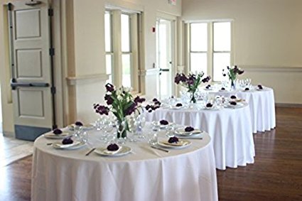 SPRINGROSE Ecoluxe 90 Inch Round White Tablecloth 10 Set | Sleek & Elegant Touch, Crease & Wrinkle Resistant Polyester | for Wedding Receptions, Banquets, Parties, Showers, and Restaurants