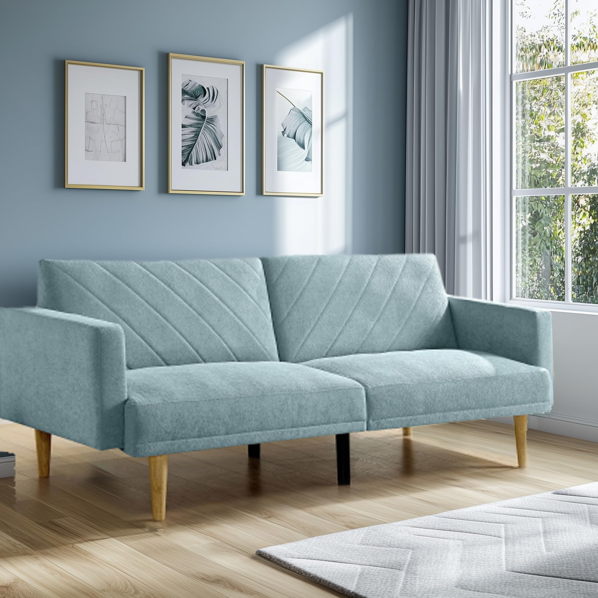Ghouse Blue Sofas for Living Room Furniture Sets Daybed Couch Sleeper Small Loveseat for Small Spaces Futon Chair 76 Inch Sofa Bed