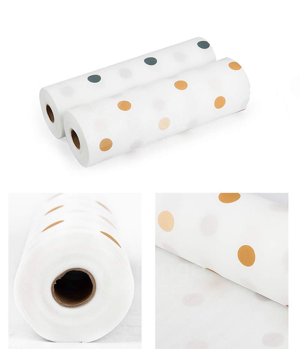 Decorative Cute Polka Dots Non-Adhesive Shelf Liner for Refrigerator Drawer Kitchen Cabinets Pantry Cupboard Closet, 11.8X196 Inches
