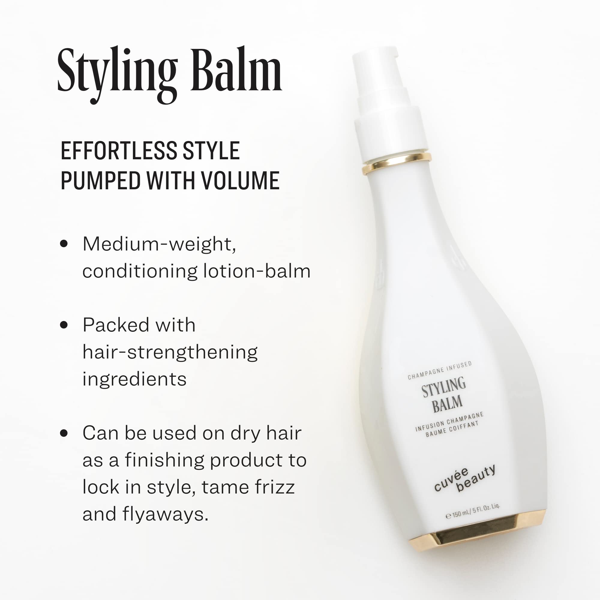 CUVÉE BEAUTY Styling Balm - 5 fl oz - Smooths Frizz, Creates Effortless Volume, Adds Shine & Protects from Styling Damage