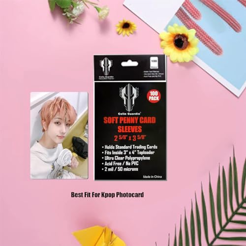 Card Sleeves 61x90mm 200PACK Photocard Protector Perfect for Double sleeving Small Japanese Sized Board Game Penny Sleeve for Sports Trading Kpo Baseball,Magic,MTG Sleeves (Clear-200pcs)