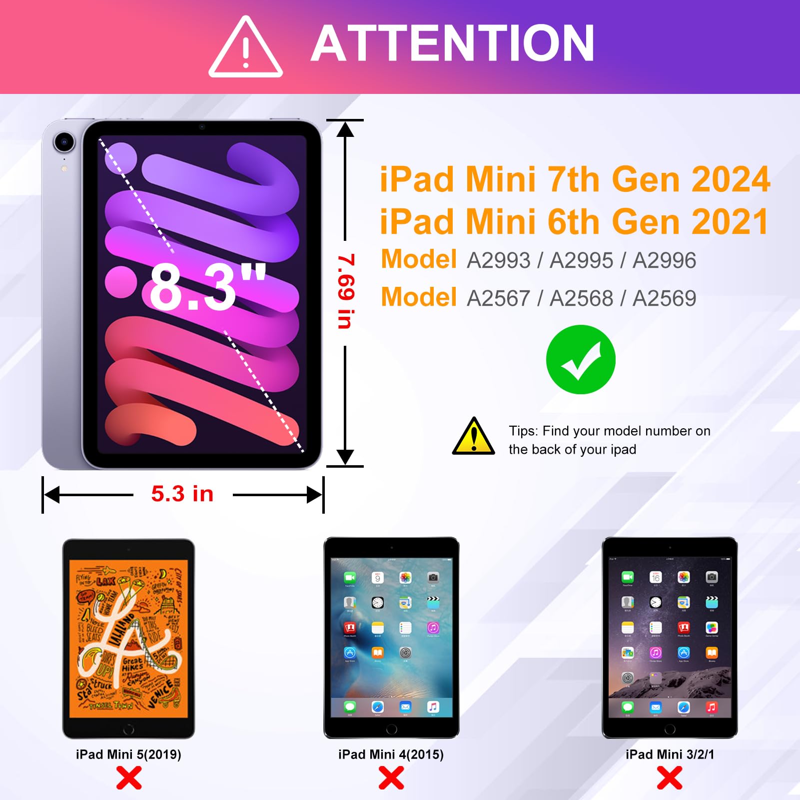DTTO Shockproof Case for iPad Mini 6 2021, Dual Layer Full Body Tough Rugged Stand Cover Case, Built-in Screen Protector and Pencil Holder for iPad Mini 6 8.3 inch 2021 Release, Deep Black