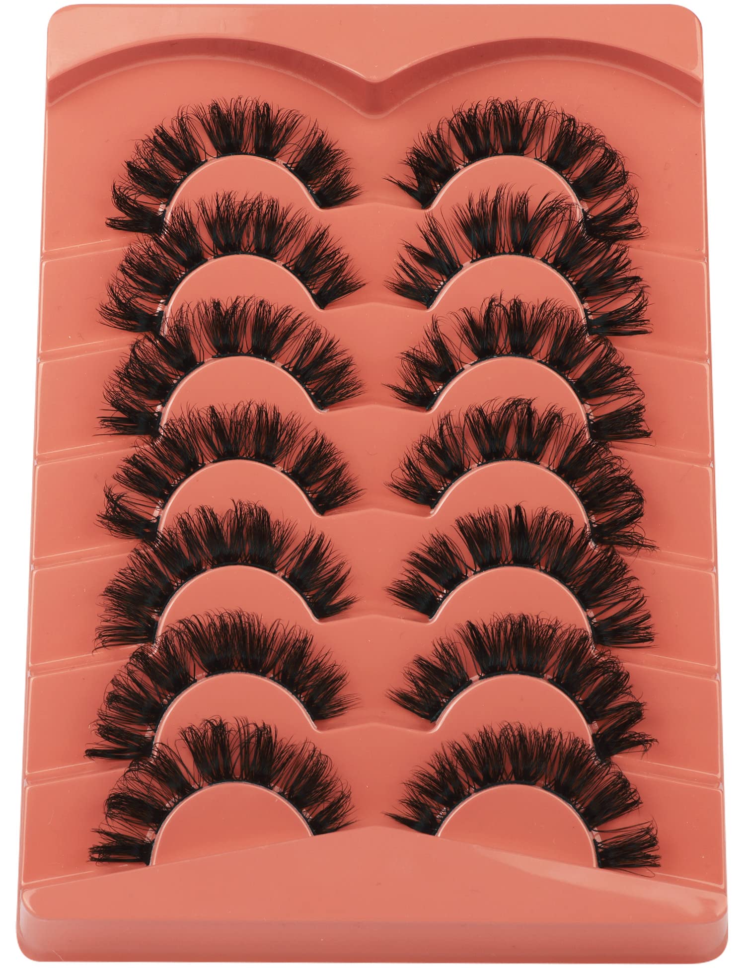 Fluffy False Eyelashes D Curl Faux Mink Lashes That Look Like Extensions DIY Cluster Lashes Wispy Pestañas Individual Eye Lash Clusters Natural Wispies Lashes ALPHONSE Mink Fake Eyelashes 7 Pairs Pack