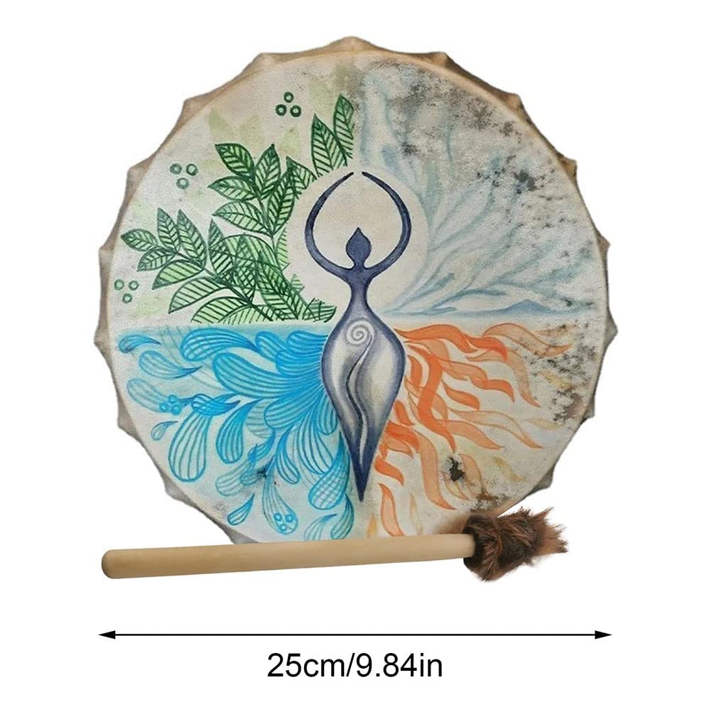 BTSEURY Shaman Drum Siberian Drum Spirit Music Handmade Shamanic Drum with Drum Stick Home Decor