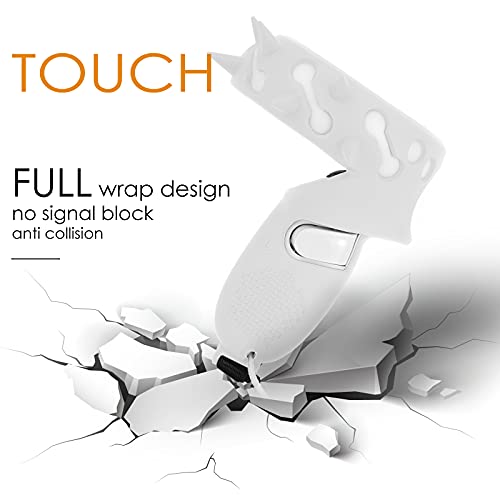 Controller Cover for Quest 2 Silicone Halo Strap VR Grip Protective Shell with Dumbbell Shape Holes & Cool Spikes Anti Shock Anti-Slip Anti Scratch No Signal Block Quest 2 Accessories (White)
