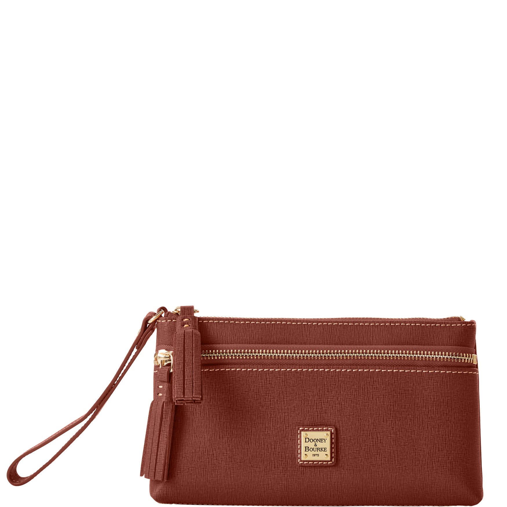 Dooney & Bourke Handbag, Saffiano Double Zip Wristlet - Amber