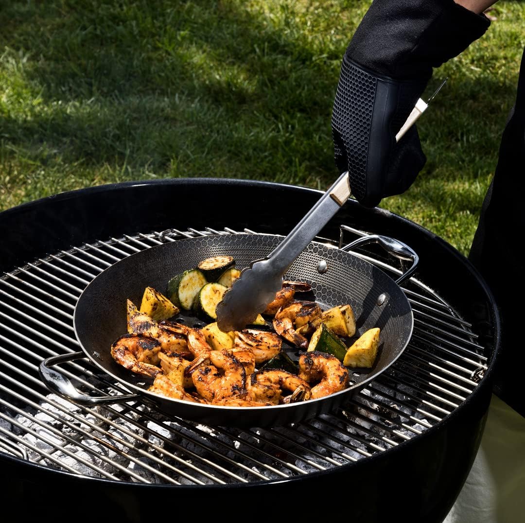 HexClad Hybrid Nonstick BBQ Grill Pan, Dishwasher-Friendly, BBQ and Oven-Safe Up to 900°F