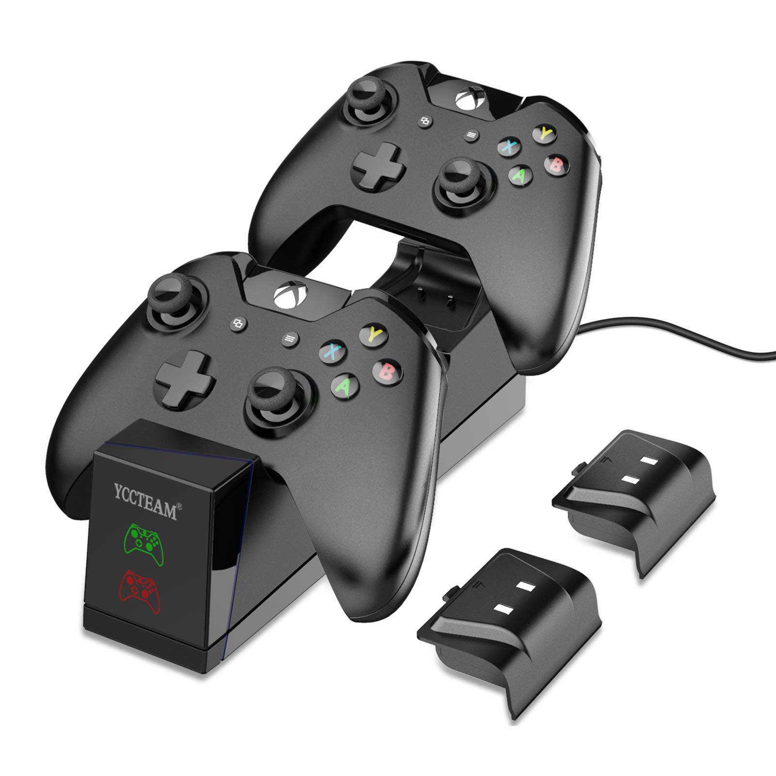 Controller Charger Station for Xbox One, One X/One S Controller, Y Team Dual Dual Controller Charging Dock Kits with 2 x 1200mAh Rechargeable Battery Packs