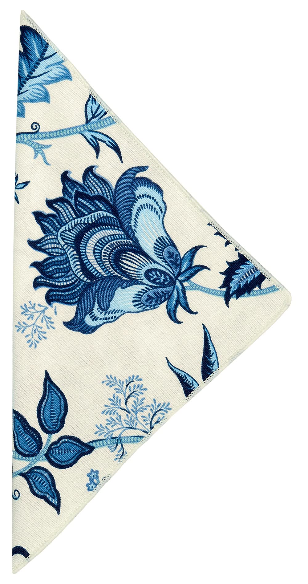 Decorative Things Cloth Napkins Set of 4 Cotton Table Linen Napkins Dinner 18" Backyard Beach Wedding Table Décor Pool Party Blue, Off White USA Made