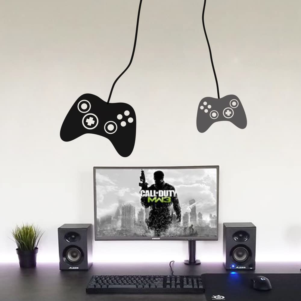 FlyWallD Game Controller Wall Decoration Boys Gamer Room Decals Gaming Peel and Stick Bedroom Video Decor Vinyl Art Stickers