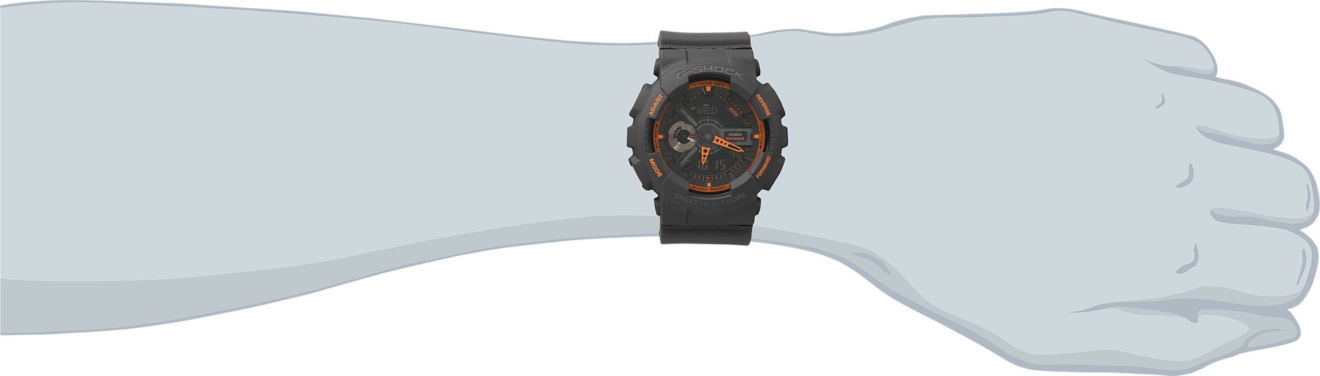 Casio Men's GA-110TS-1A4 G-Shock Analog-Digital Watch With Grey Resin Band