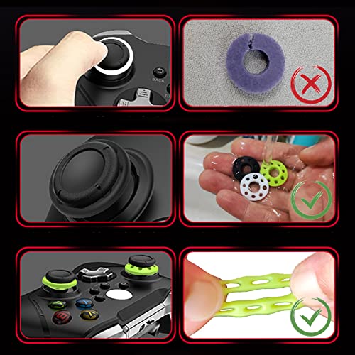Murciful Silicone Soft Precision Rings Aim Assist Rings Motion Control Compatible with Playstation 5,Playstation 4,Xbox, Xbox one,Xbox Series X,Pc Gamepads,Power A(5 Black 5 White 5 red 5 Green)