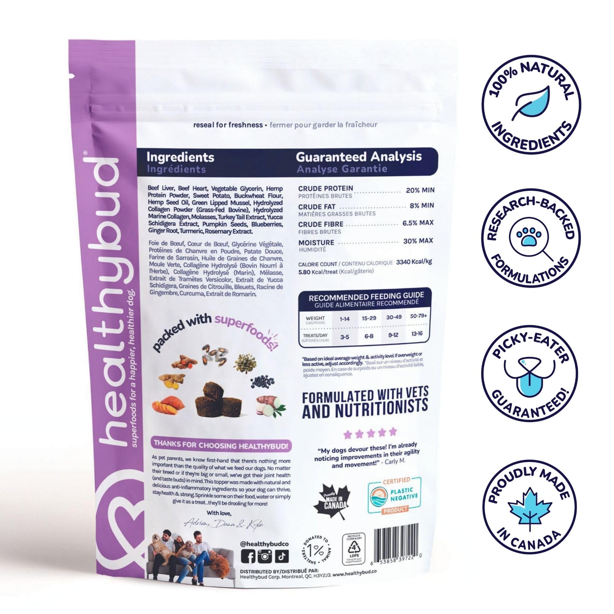 healthybud Hip and Joint Supplement Dog Treats - Glucosamine Soft Beef Liver Bites for Senior Dogs, Arthritis Support (4.6oz (2-Pack))