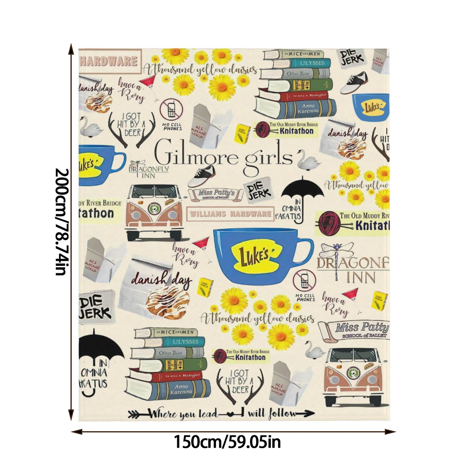 Gilmore Blanket for Girls Flannel Plush Throw Blanket Soft and Cozy Fan Suitable for All Seasons Birthday Gift Sofa Bed Office (60X80In)