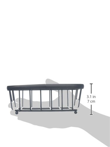 Spectrum Diversified Ashley Flat, Modern Dining Table Décor Horizontal Napkin Holder for Kitchen Tables & Countertops, Black