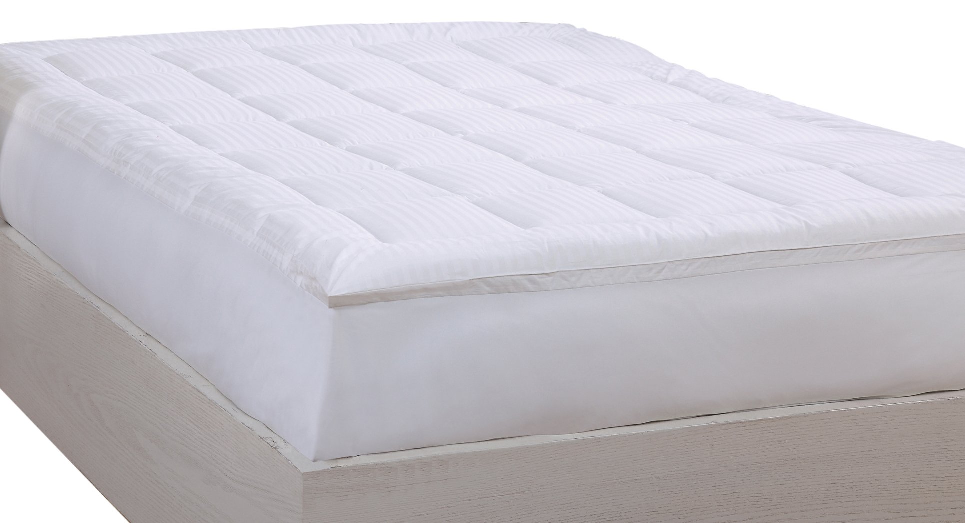 LCM Home Fashions 500TC Damask Stripe Mattress Pad, Full