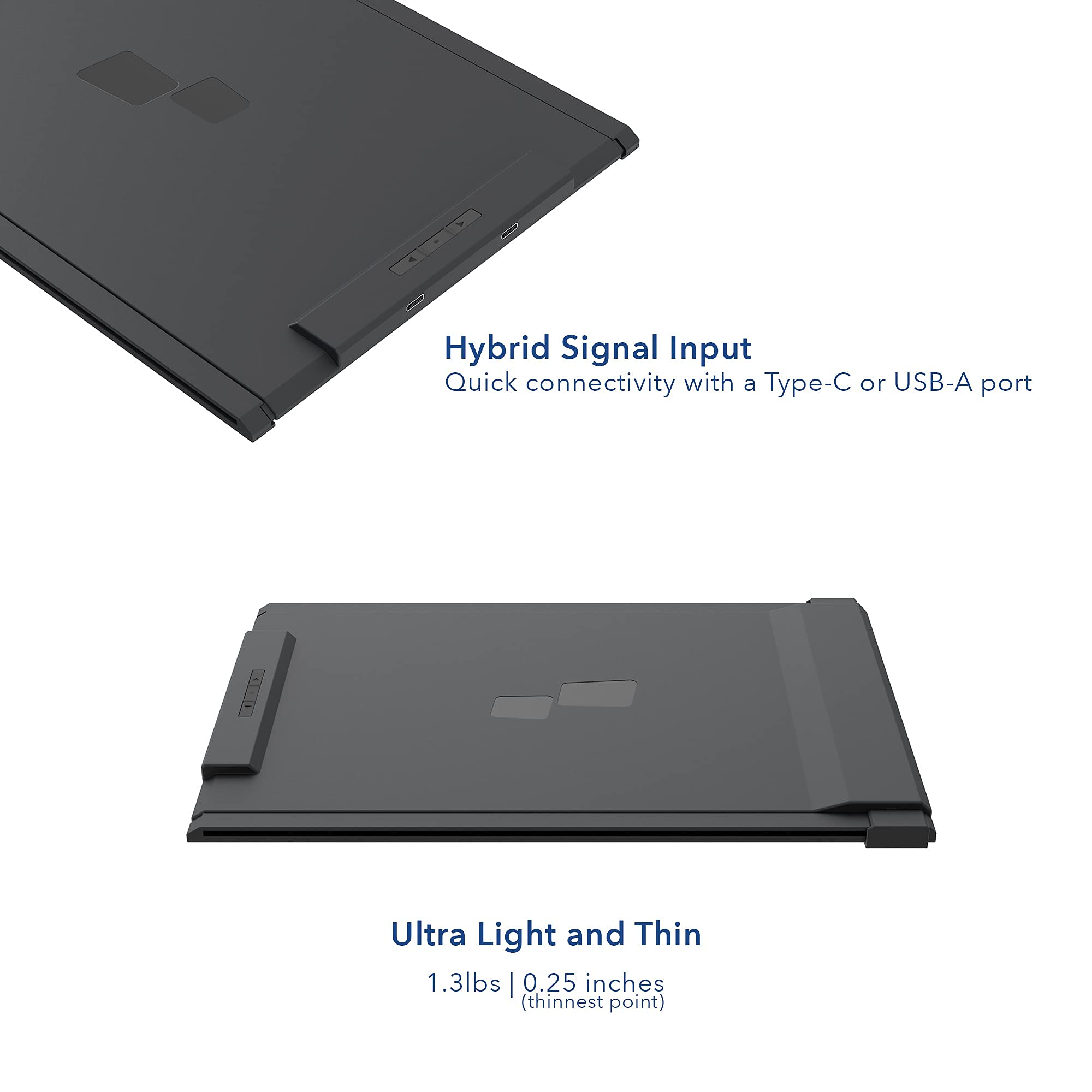 Duex Plus Combo with 5-in-1 USB C Hub, Mobile Pixels Portable Monitor 13.3" Full HD IPS Dual Monitor for laptops, USB C/USB A Plug and Play (1 Plus w/Kickstand and 1* Hub)