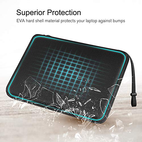 FINPAC Hard Laptop Sleeve with Accessory Pouch for 14-inch MacBook Pro M3/M2/M1 Pro/Max A2918 A2992 A2779 A2442 2023-2021, 13ββ MacBook Air/Pro, 13.5ββ Surface Laptop, Dell XPS 13, HP, Acer, Black