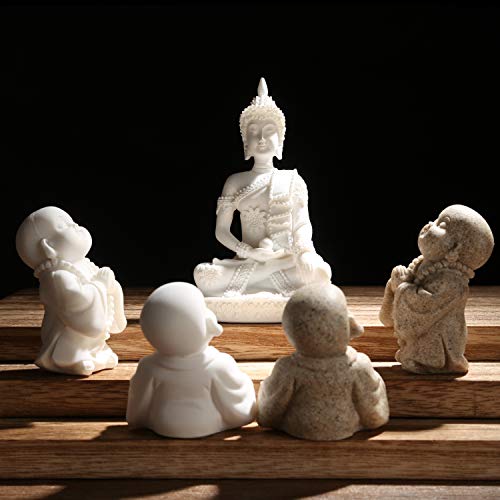 Carefree Fish Buddha Statue Minimalist Sandstone Buda Ornament Monk Figurine Zen Decor Bring Home a Ray of Sunshine