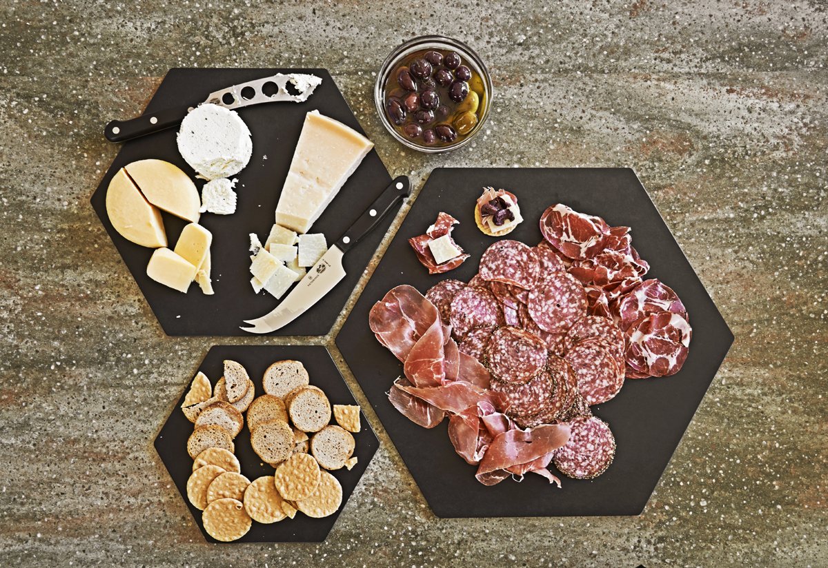 Epicurean Hexagon Display/Serving Board, 17-Inch by 14.5-Inch, Slate