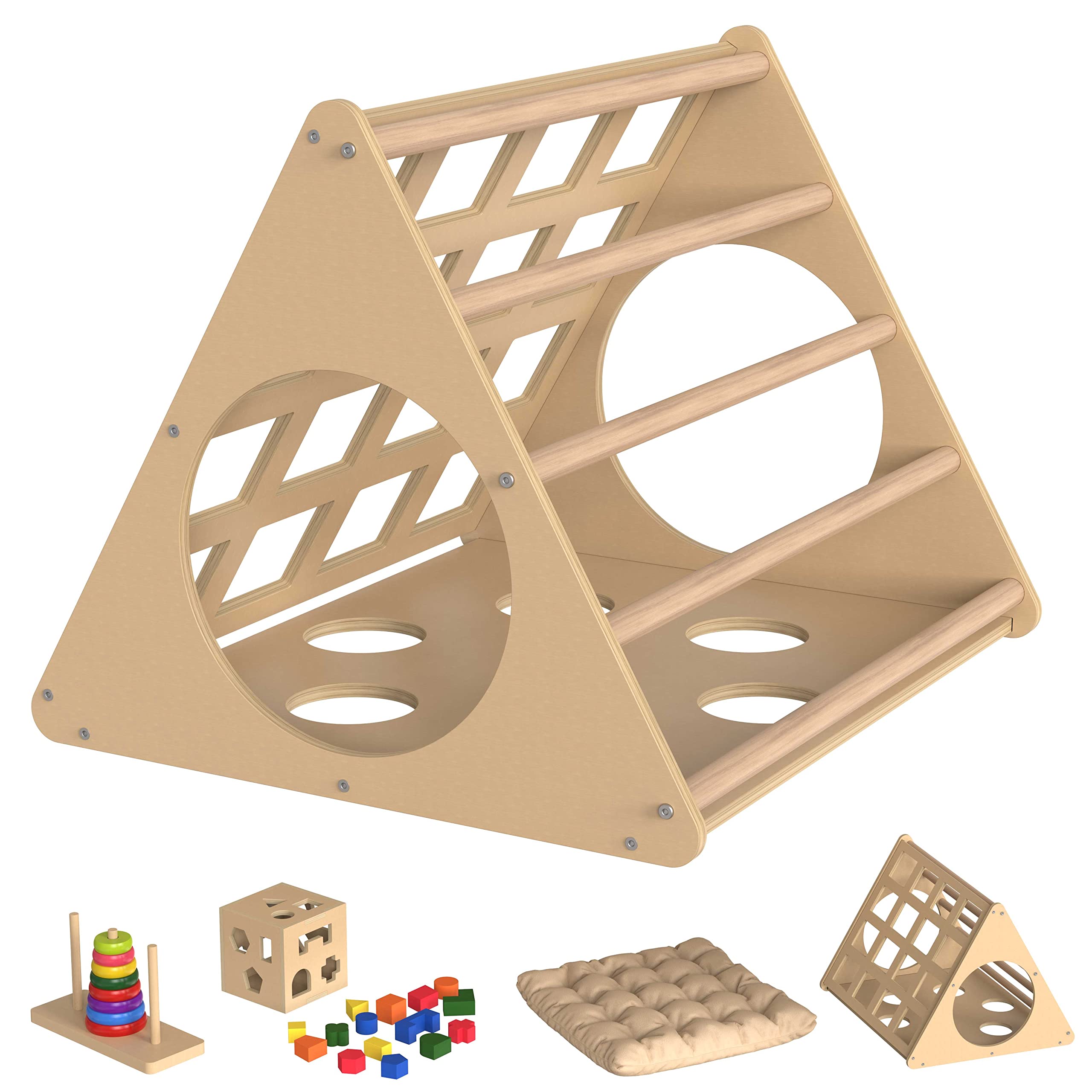 DEBRALL Pikler Triangle β Toddler Climbing Furniture, 1 Piece, Montessori-Based Learning, Foldable Triangle for Kids, Independent Play, 6 Months
