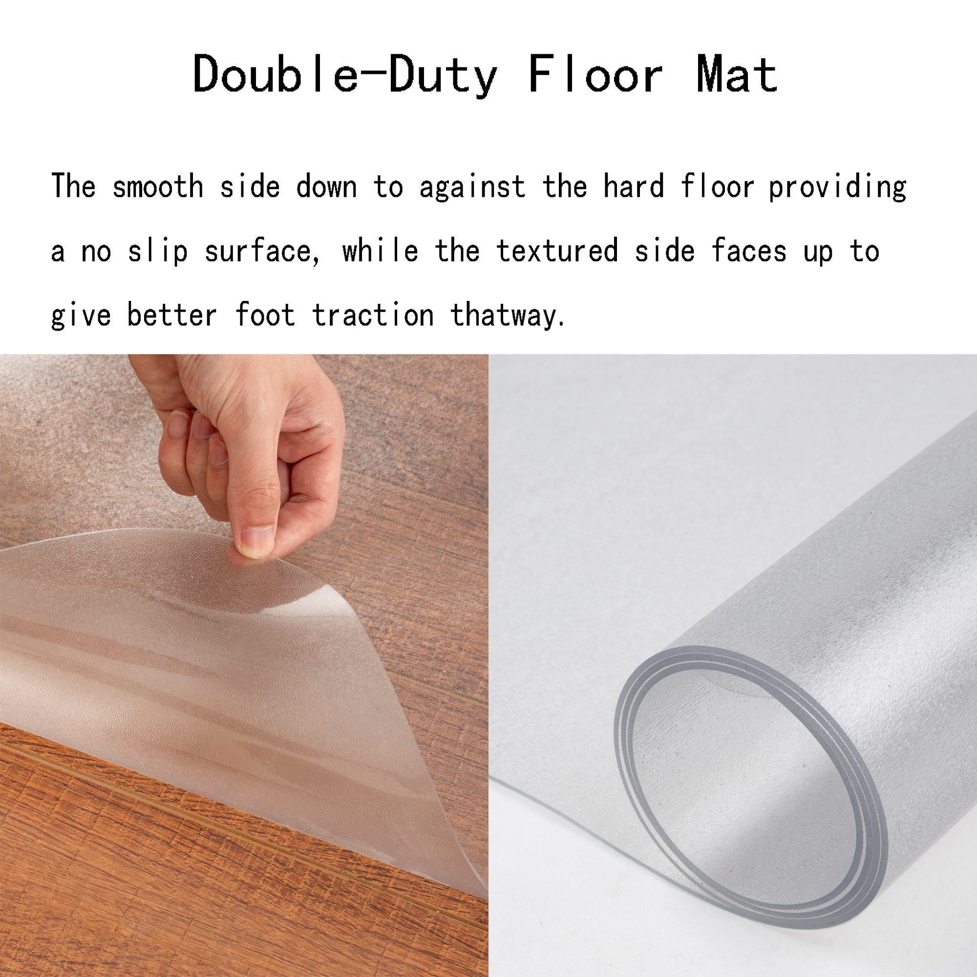 Chair Mat for Hard Floors, 30" X 48" Black Chair Mat, Computer Gaming Rolling Desk Chair Mat for Tile Floor, Small Floor Protection Mats for Home and Office (Rectangle)