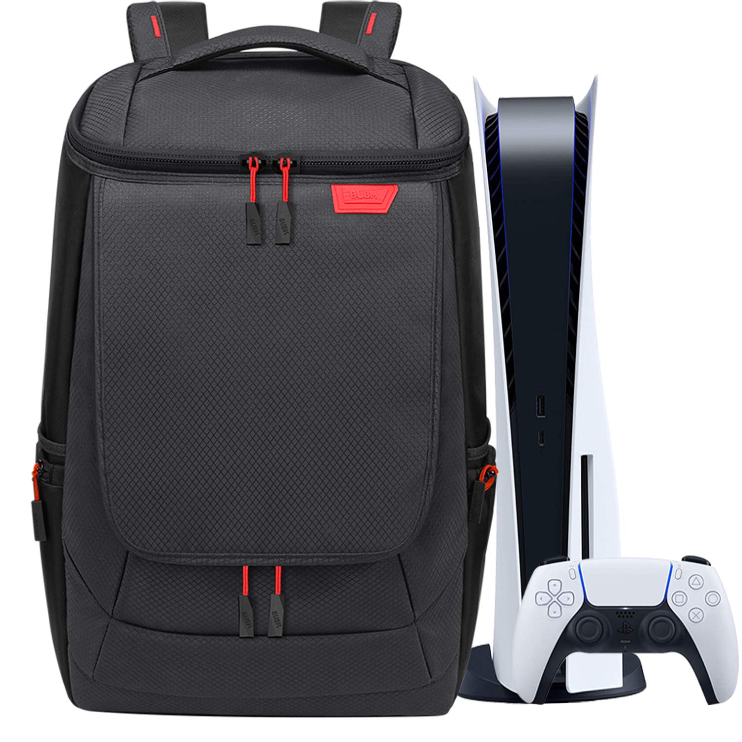BUBM Large Capacity Backpack Bag for PS5 Console Controller Travel Storage Carry Backpack for PS5