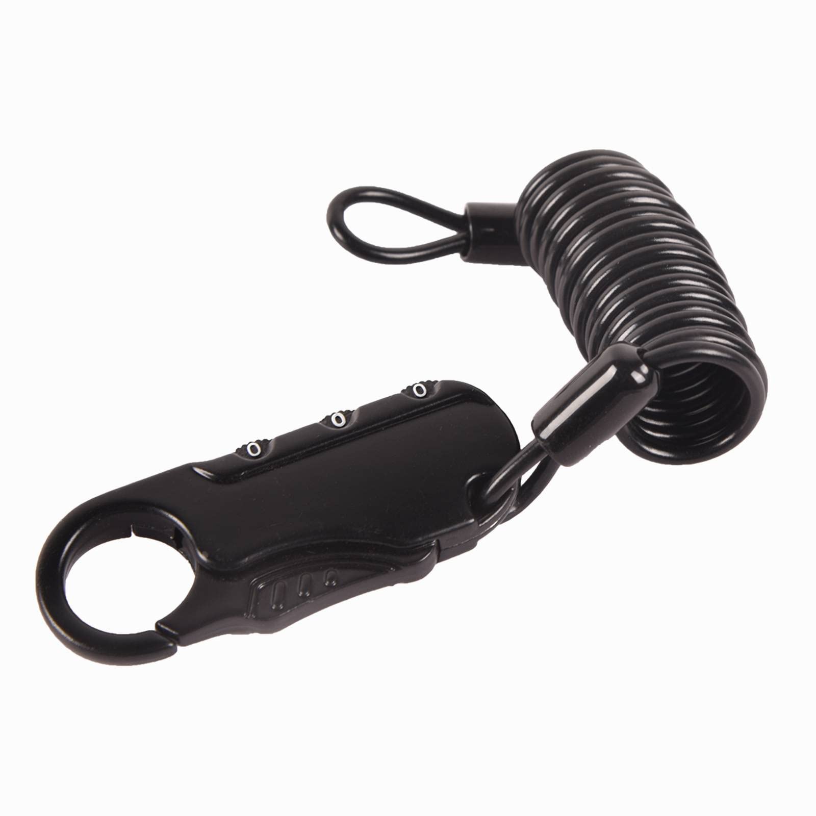 Doppy Helmet Lock Helmet Bike/Motorcycle Lock Cable Anti-Theft Bicycle Locks Combination Lock Cycling Cable Lock(Black)